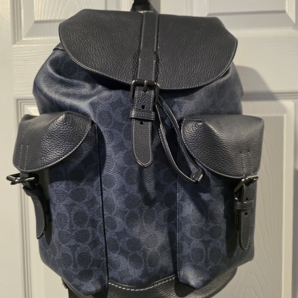 Bags | Coach Warner Backpack In Signature Canvas And Refined Pebble ...